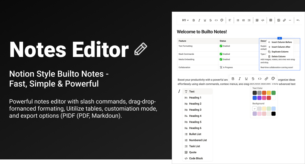 Builto – Notes